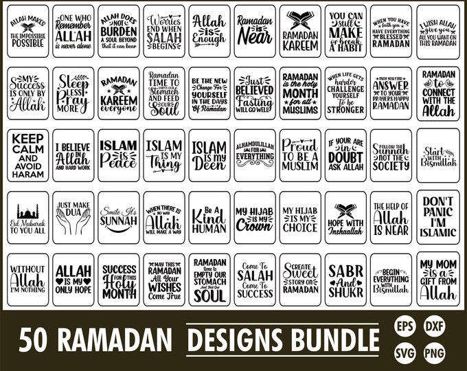 Kids Ramadan Svg Png Bundle 8 Clipart Vector Images Cut Files for ...
