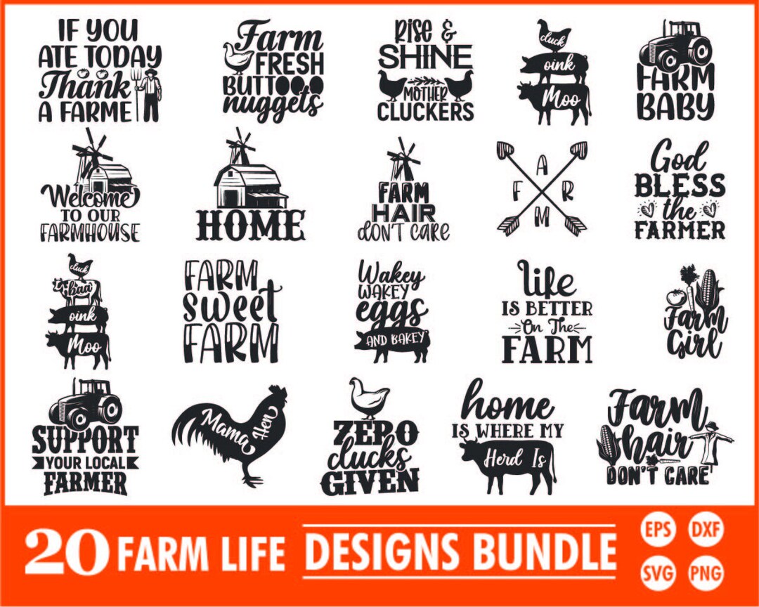 Farm Life Quotes Design Bundle, Farm Life Svg Bundle, Farm Life Lovers ...