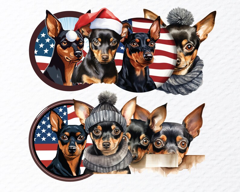 Miniature Pinscher Dog Png Clipart Bundle | Miniature Pinscher Png ...
