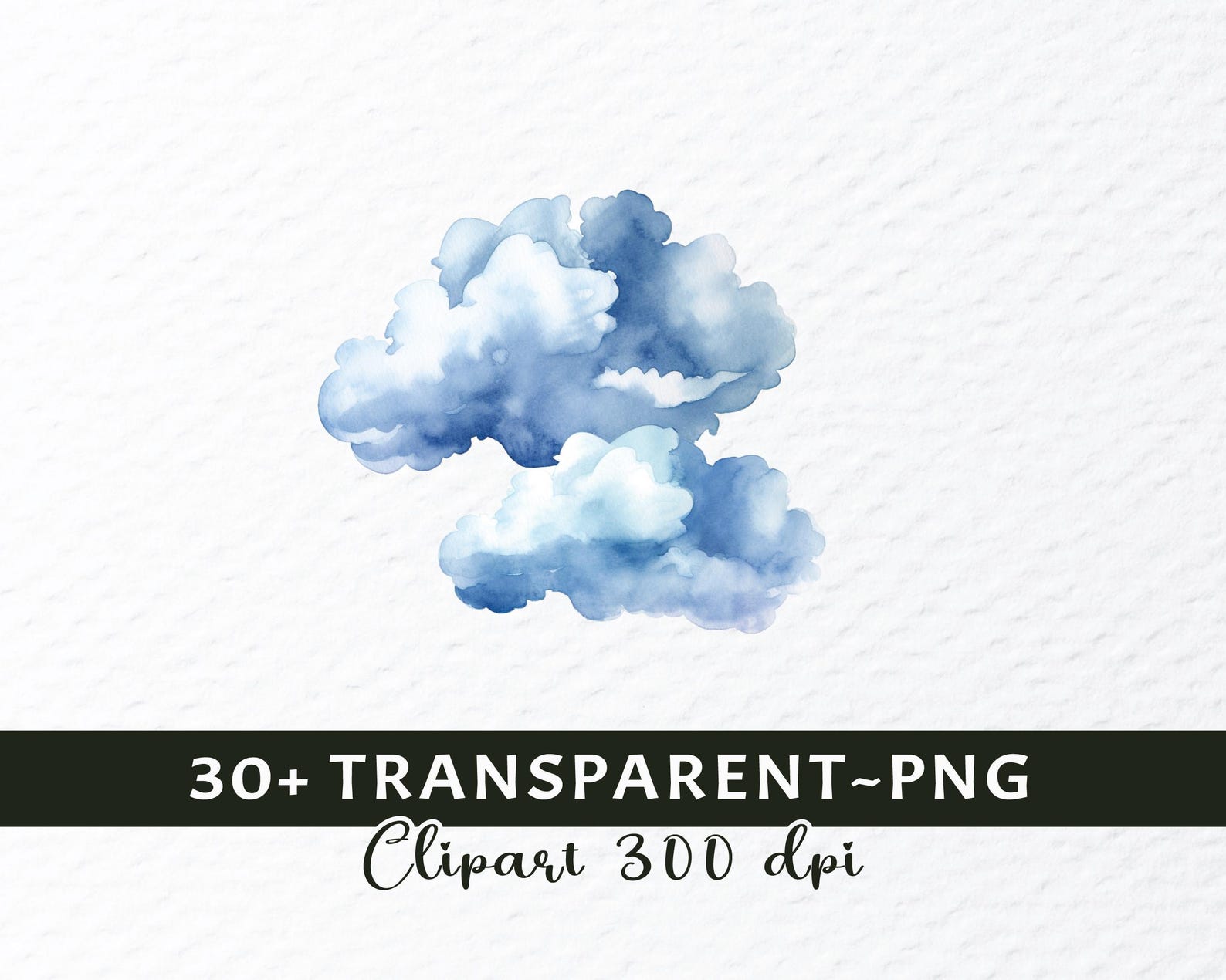 Watercolor Clouds PNG Clipart: Sky Design Bundle (digital Download) - Etsy