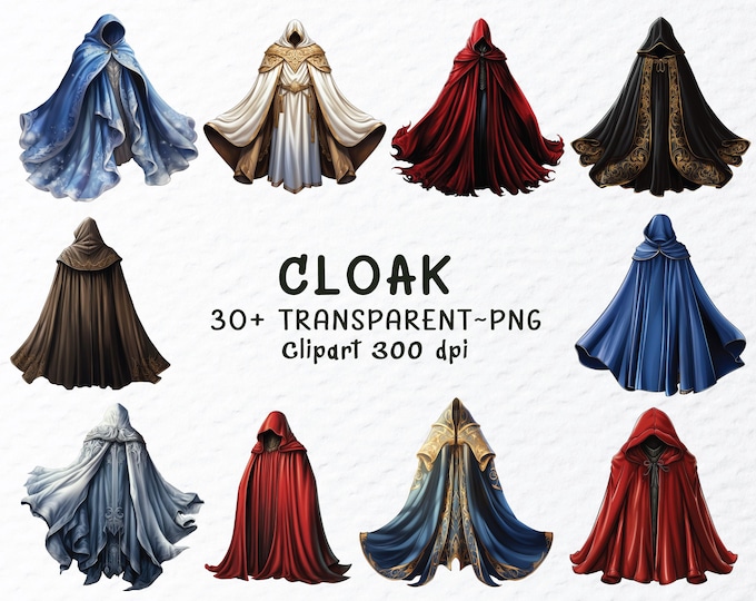 Magic Cape | Set of 10 | Clipart Bundle | Hi Res 300 DPI Jpegs and ...