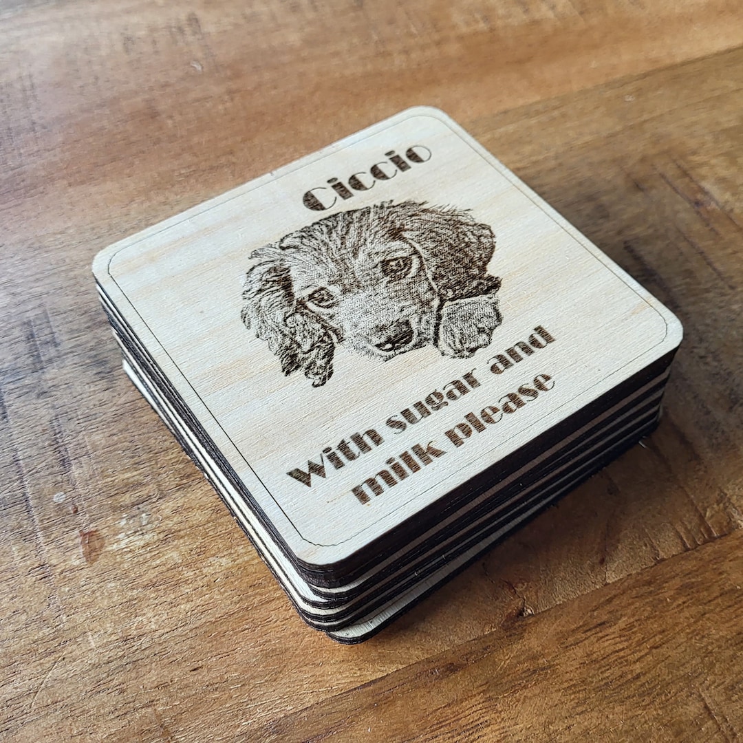 Personalized Wooden Coasters With Pet Photo Dog Cat Horse Rabbit ...