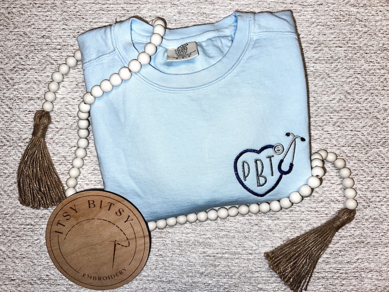 Stethoscope Monogram Embroidered Adult Sweatshirt - Etsy