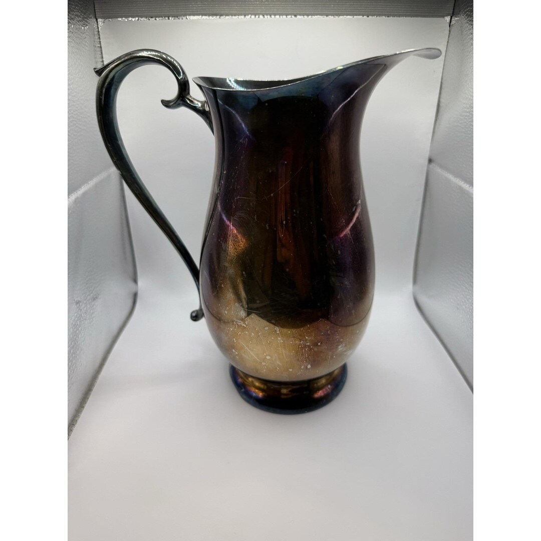 Vintage F.B. Rogers Silver Co Pitcher Iridescent Silverplate 9.5" Tall ...