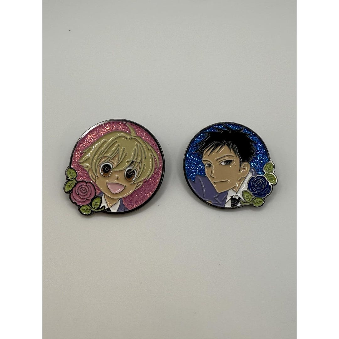 Ouran High School Host Club Enamel Pins Anime Official Glitter 2 Pin ...
