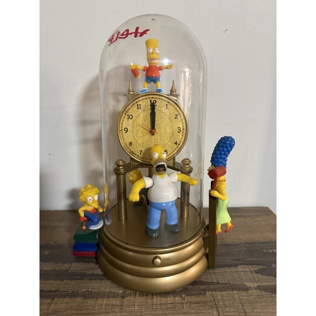 The Simpsons 2003 Animated Talking Dome Clock W Sound & Motion Tested ...