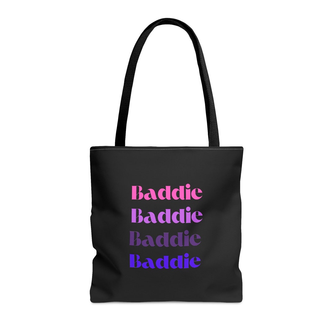 Baddie Black Tote Bag Black Tote Bag Everyday Tote Bag - Etsy
