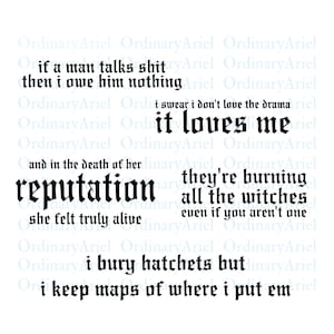 BUNDLE 5 Taylor Swift Reputation Svg, Png, Jpeg Files Total of 15 Files ...