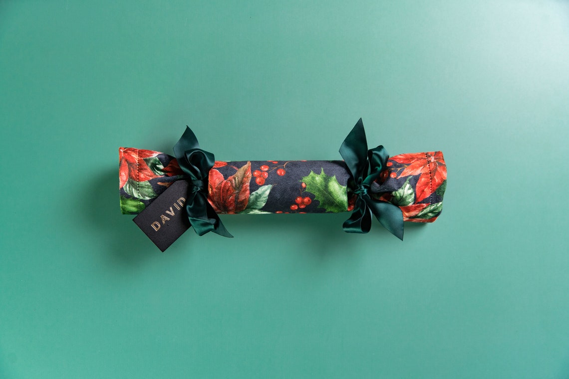 Six Velvet Luxury Reusable Crackers With Snaps in Floral Print - Etsy