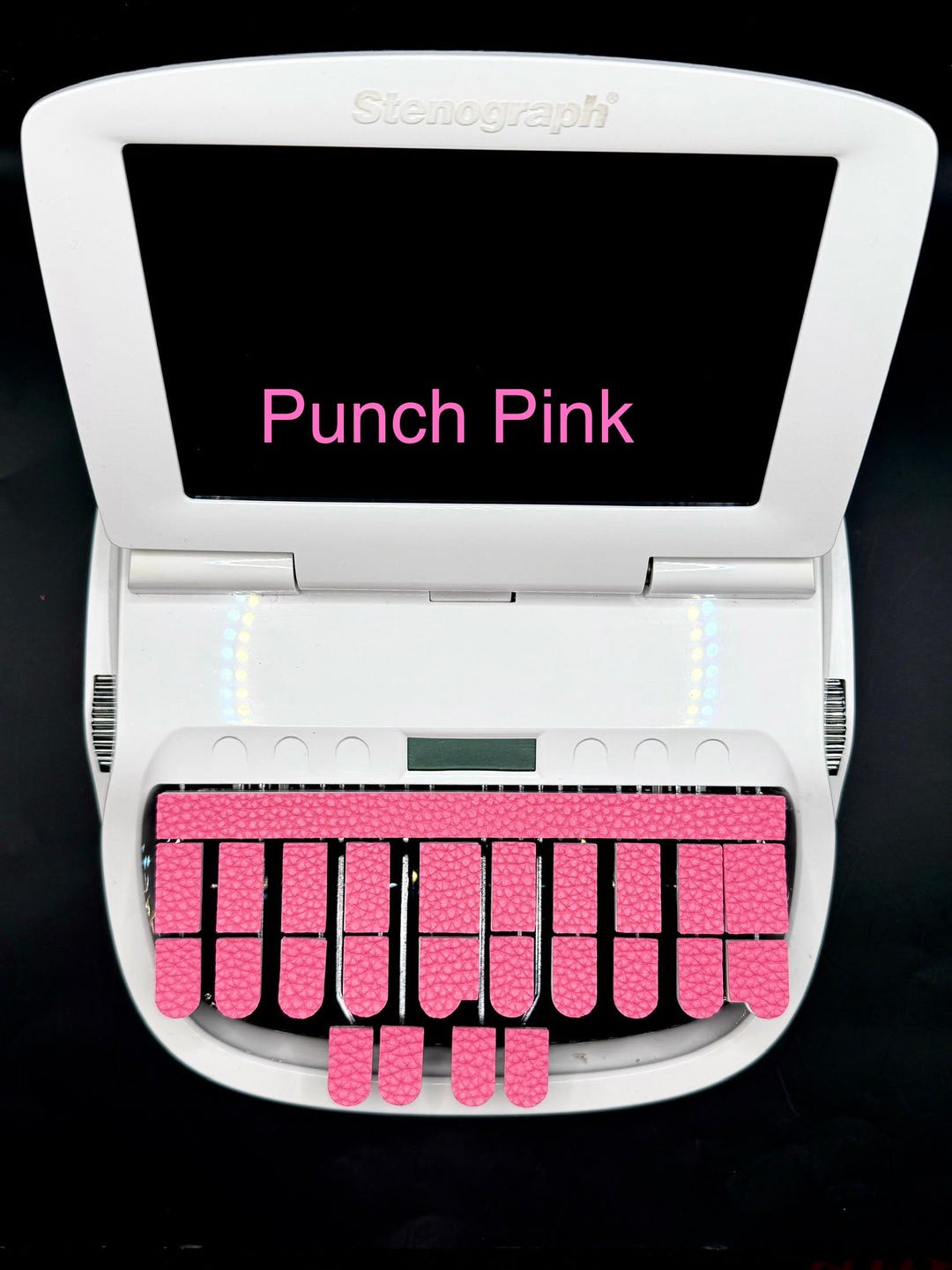 Pebbled Pink Punch - Faux Leather Keypads - Etsy