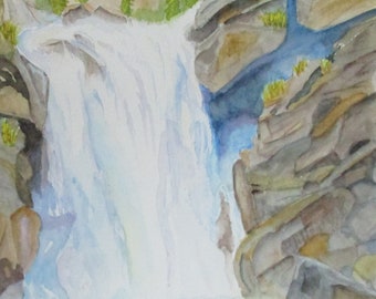 Waterfall Watercolor - Etsy