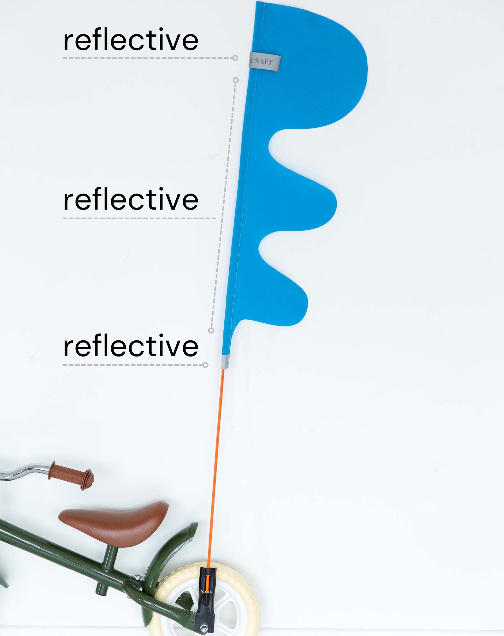 Reflective Dragon Tail Bike Flag, Kid Bike Safety Flag, Bike Trailer ...