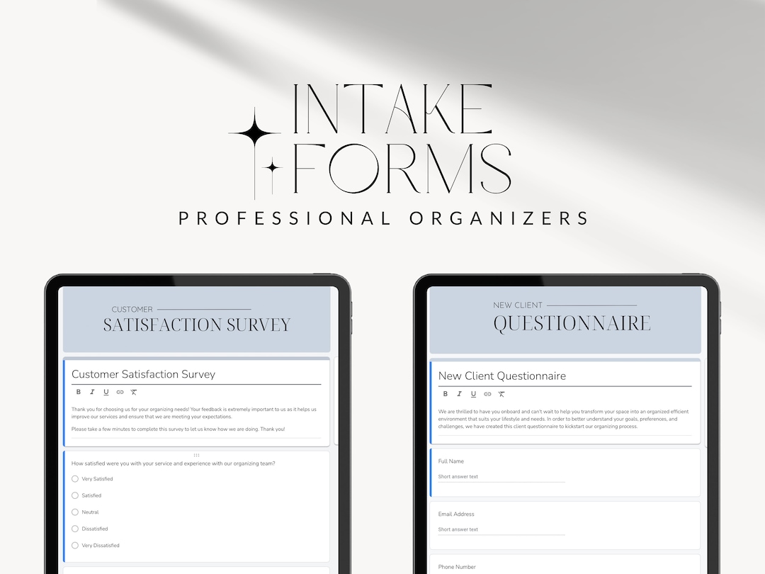 New Client Intake & Questionnaire for Professional Organizers | Google ...