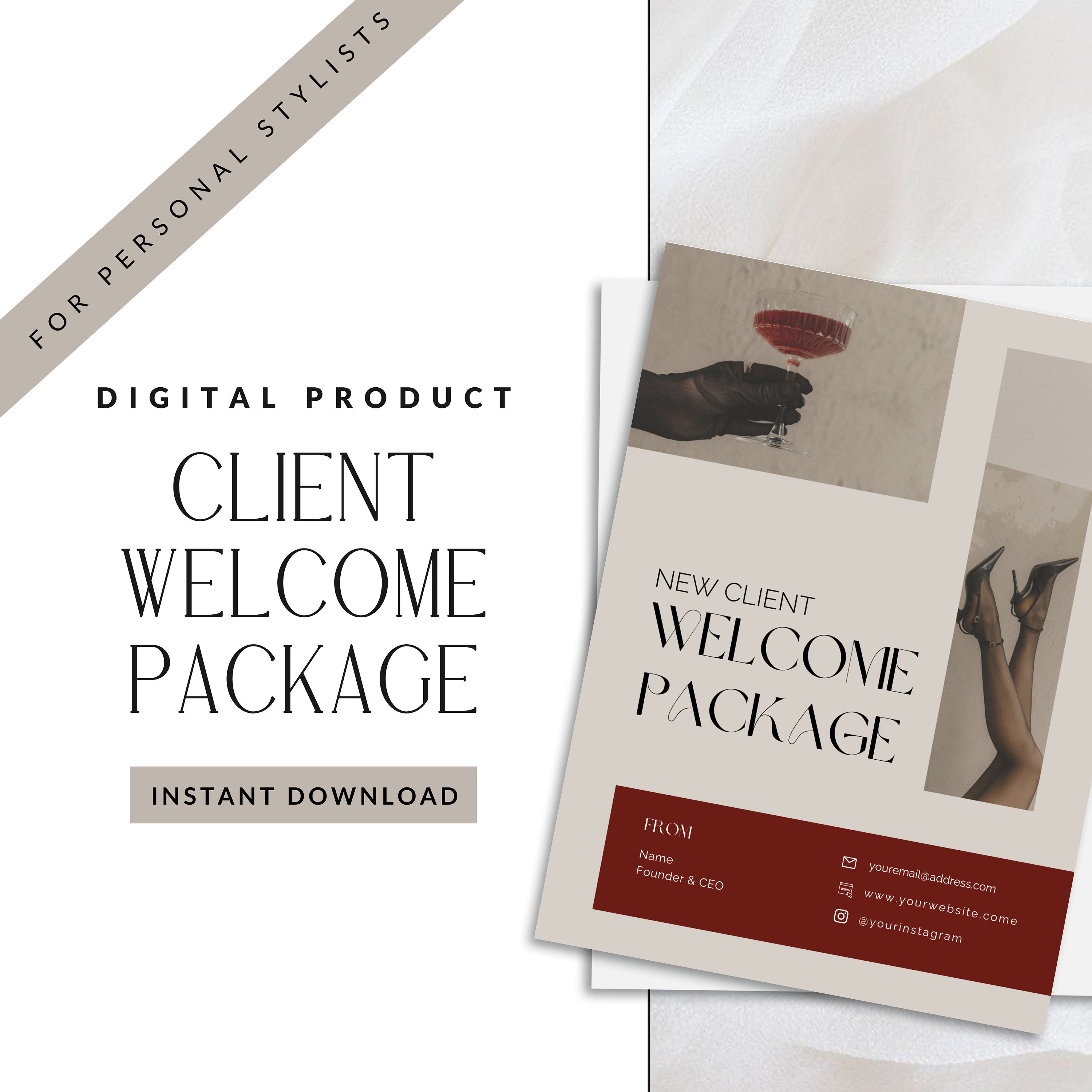 New Client Welcome Package, Personal Stylist Wardrobe Consultant Canva ...