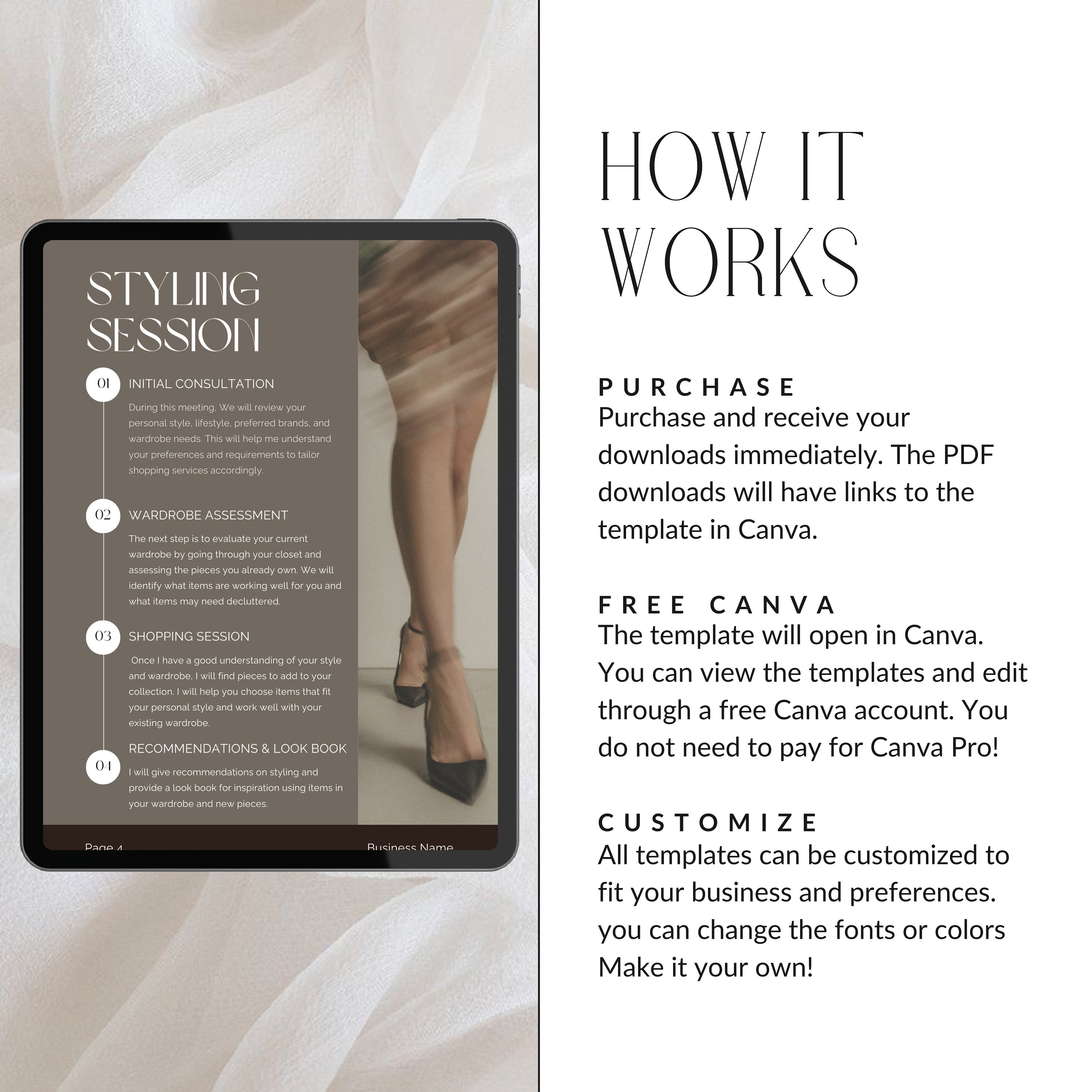 New Client Welcome Package, Personal Stylist Wardrobe Consultant Canva ...