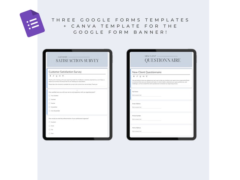 New Client Intake & Questionnaire for Professional Organizers Google ...