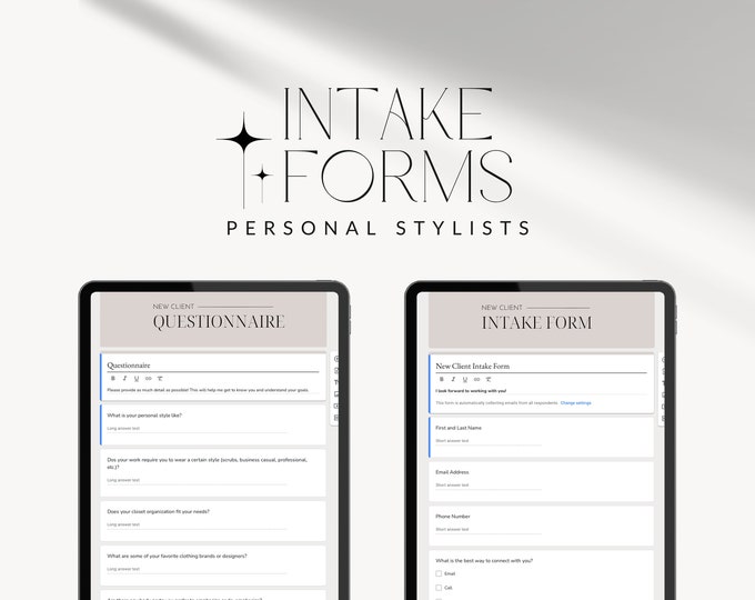New Client Intake & Questionnaire, Personal Stylist Wardrobe Consultant ...
