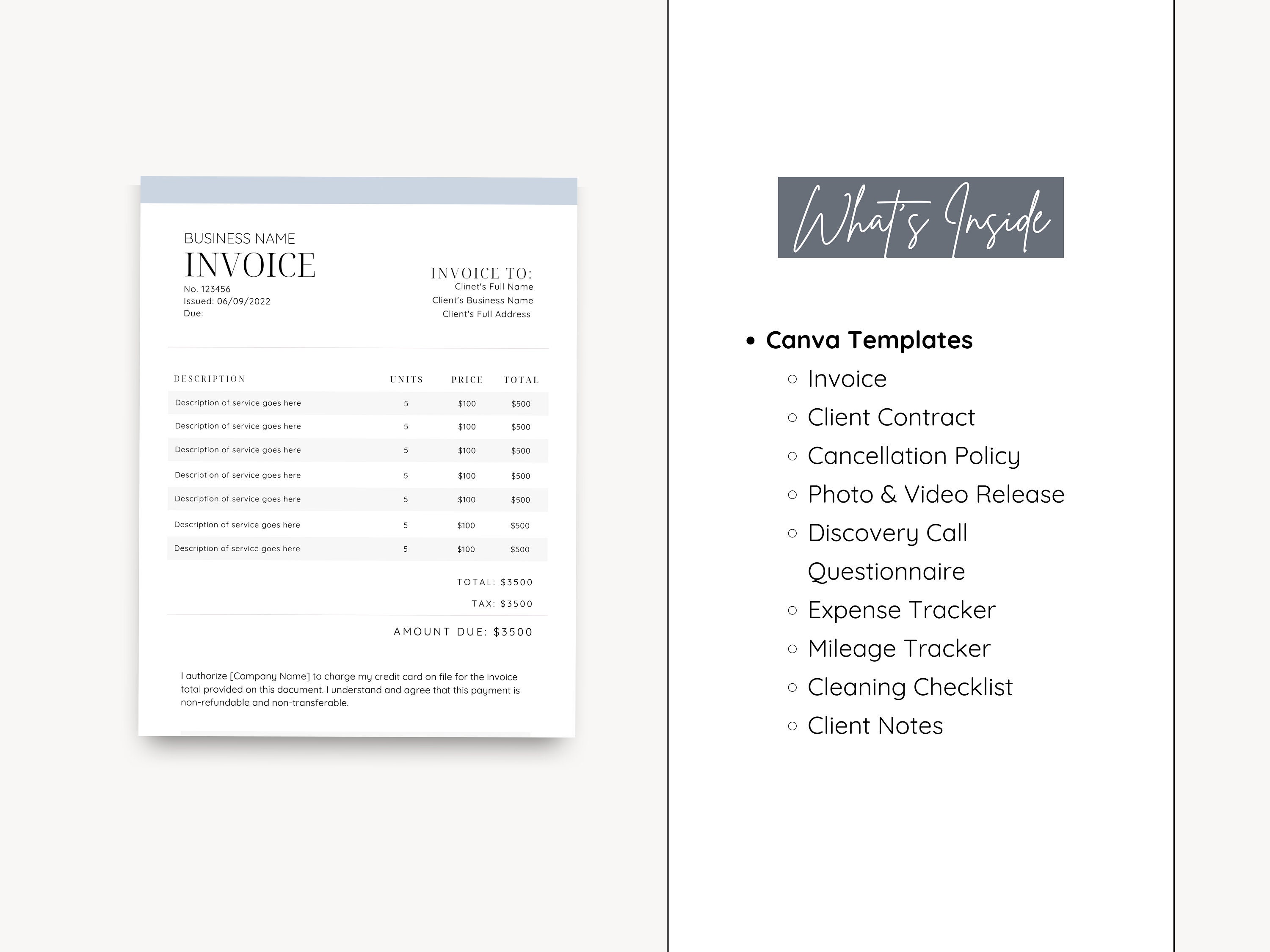 Client Forms, Invoice, Contract, Trackers for Professional Organizers ...