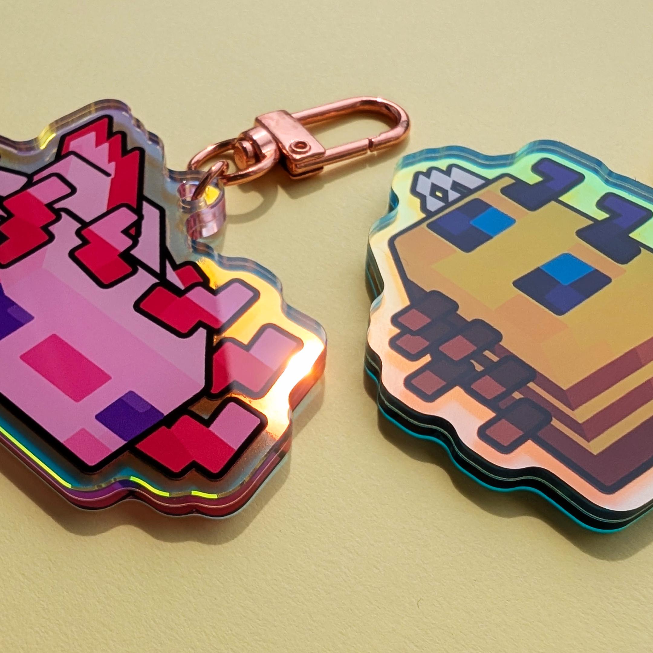 Blocky Bee and Axolotl Charms - Etsy
