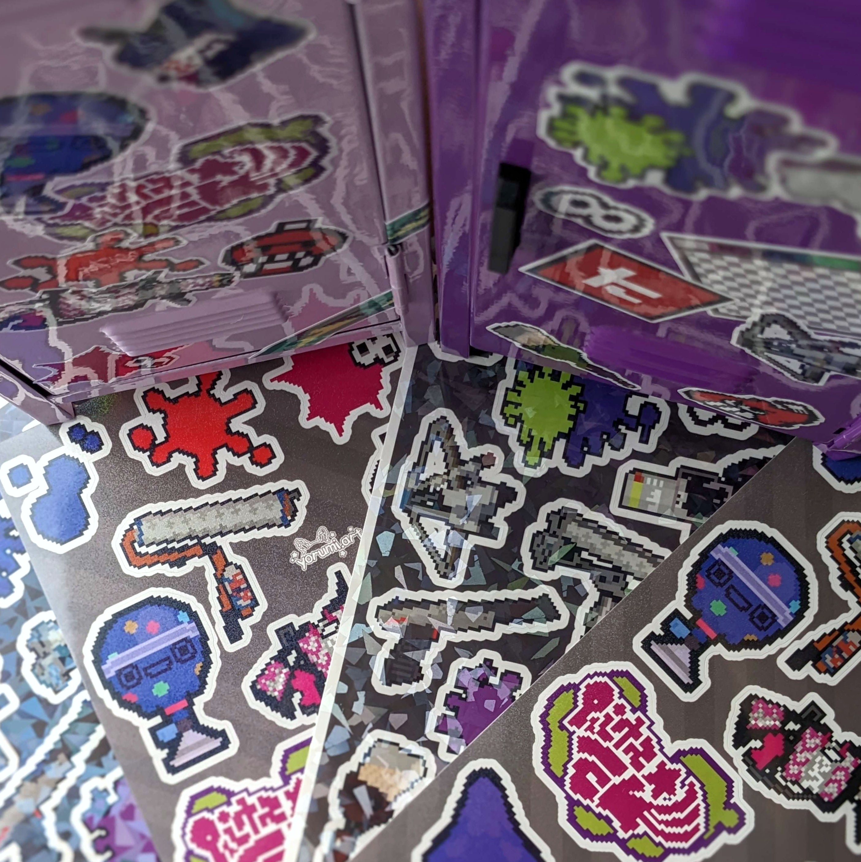 Pixel Art Locker Sticker Sheets - Etsy UK
