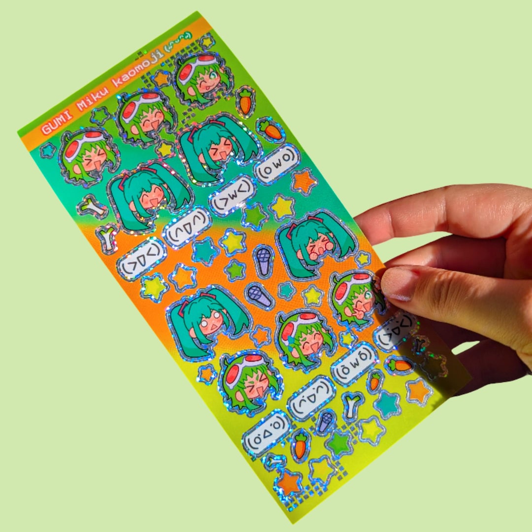 Glittery GUMI Miku Sticker Sheet - Etsy