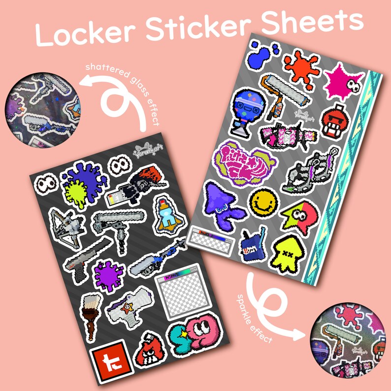 Pixel Art Locker Sticker Sheets - Etsy UK
