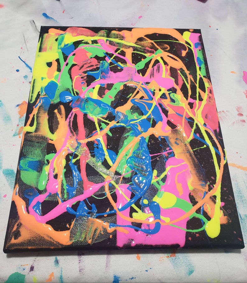 Neon Abstract Painting - Etsy