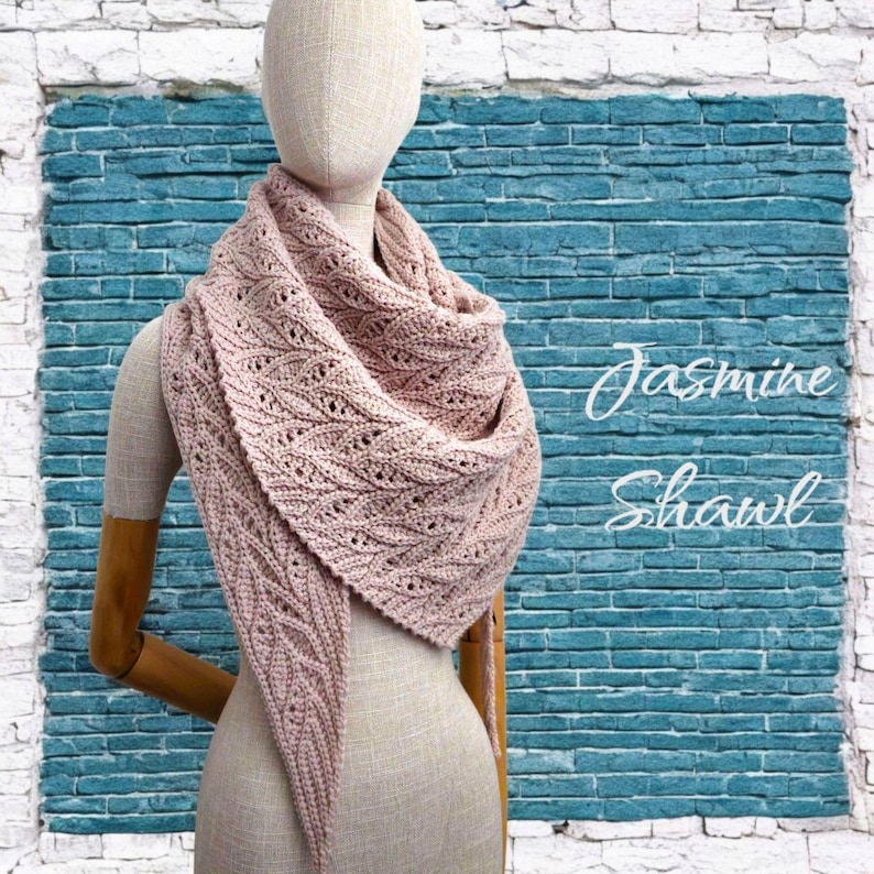 Jasmine Shawl Crochet Pattern, Slip Stitch Knit Look, Video Tutorials ...