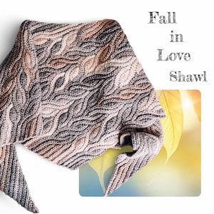 CROCHET SHAWL SCARF Fall in Love Liudmyla Hefny Slip Stitch Short Rows ...