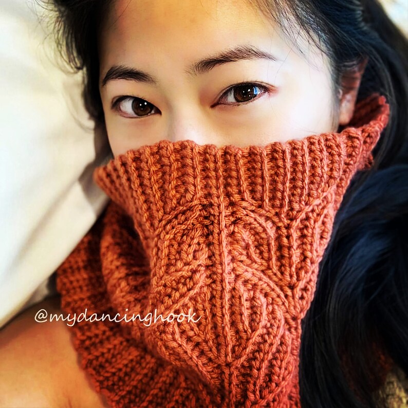 CROCHET PATTERN and Video, Majestic Neck Warmer, Knit-look Slip Stitch ...