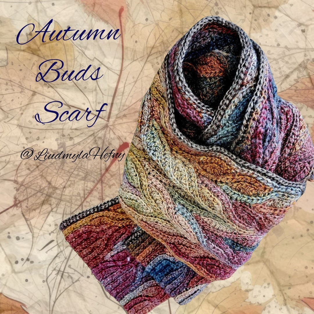 Autumn Buds Crochet Scarf Pattern Slip Stitch Crochet Knit-look Crochet ...