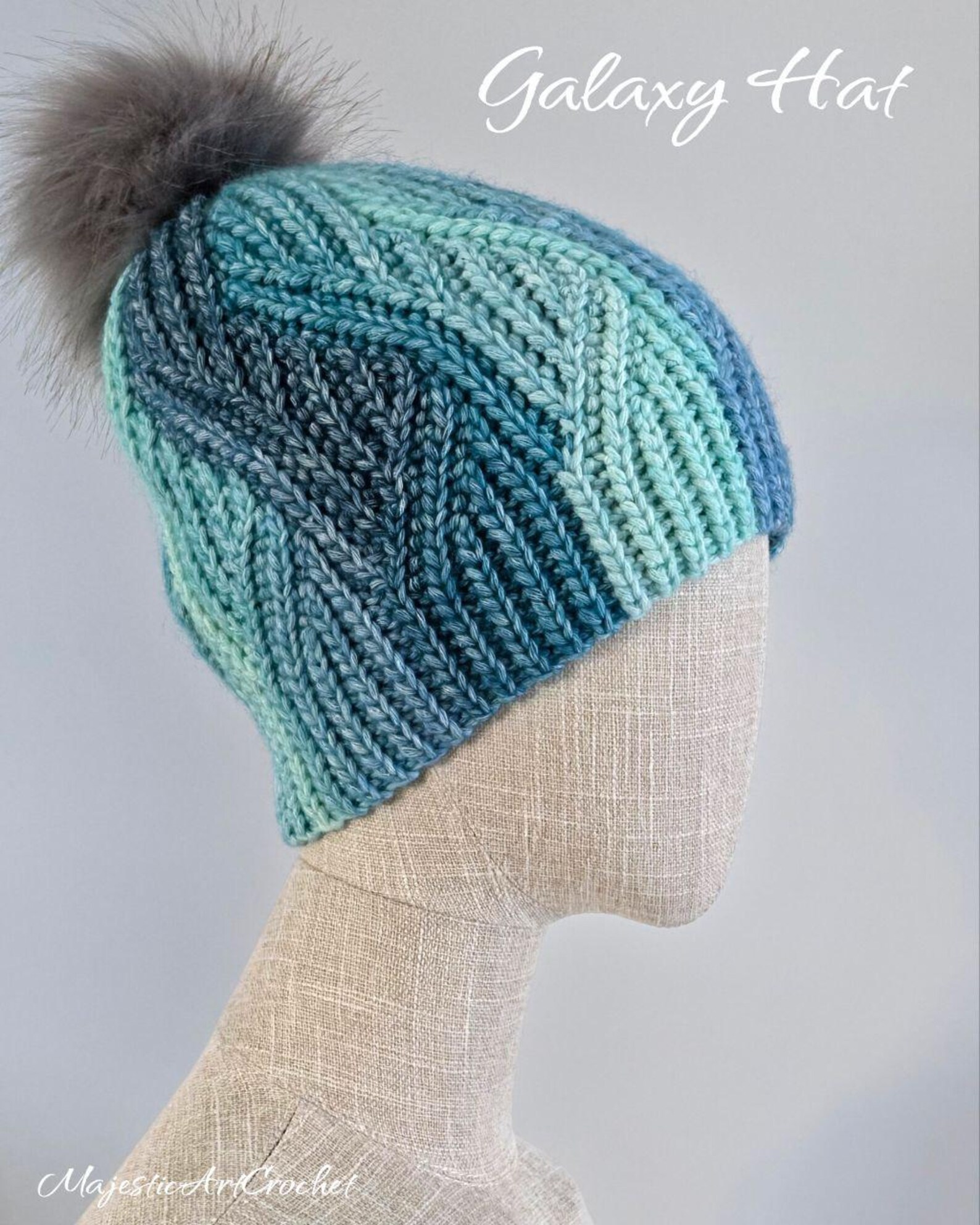 Galaxy Hat Crochet Pattern PDF + Video Tutorials, Knit-look Slit-stitch ...