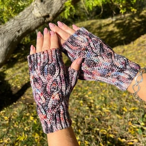 Crochet Mittens Pattern Fingerless Wrist Warmer Knit Look Crochet PDF ...