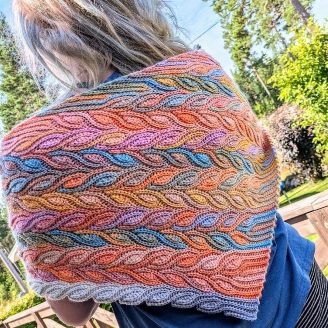 CROCHET SHAWL SCARF Fall in Love Liudmyla Hefny Slip Stitch Short Rows ...