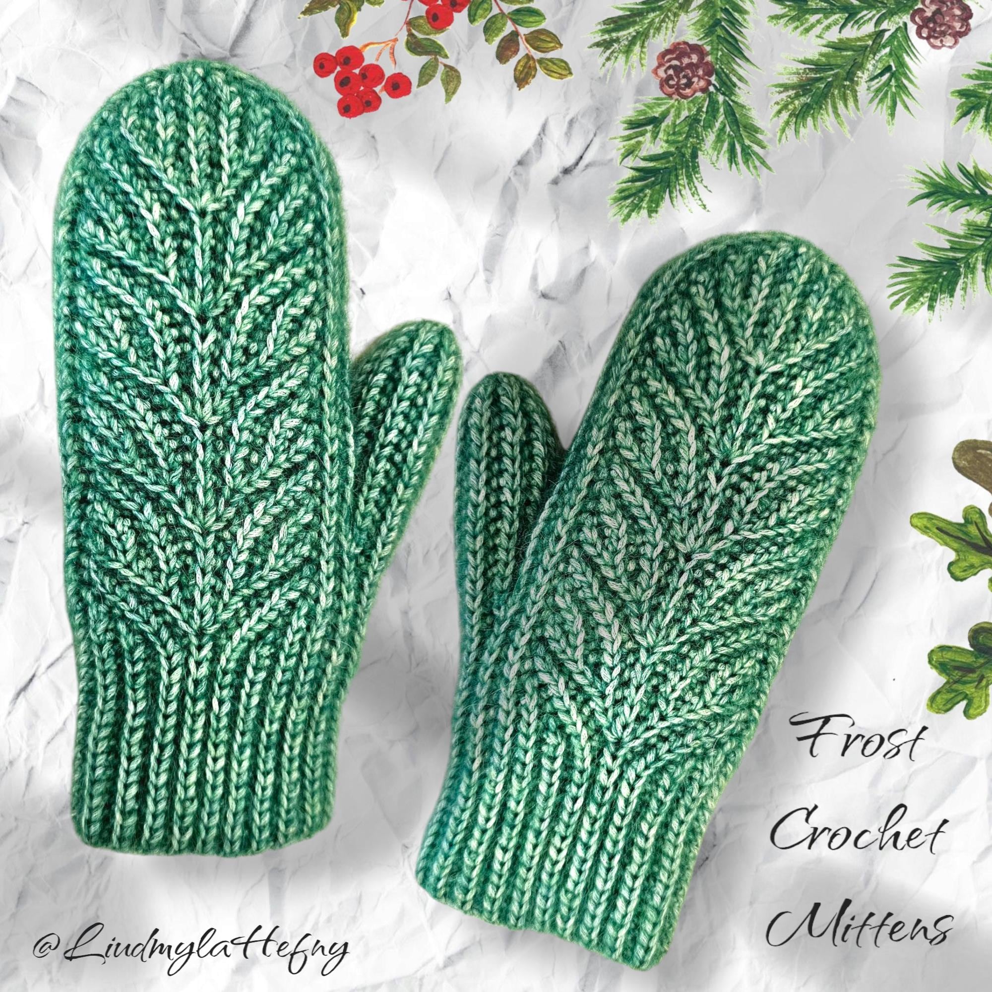 Frost Crochet Mittens Crochet Pattern Slip Stitch Crochet Knit Look ...