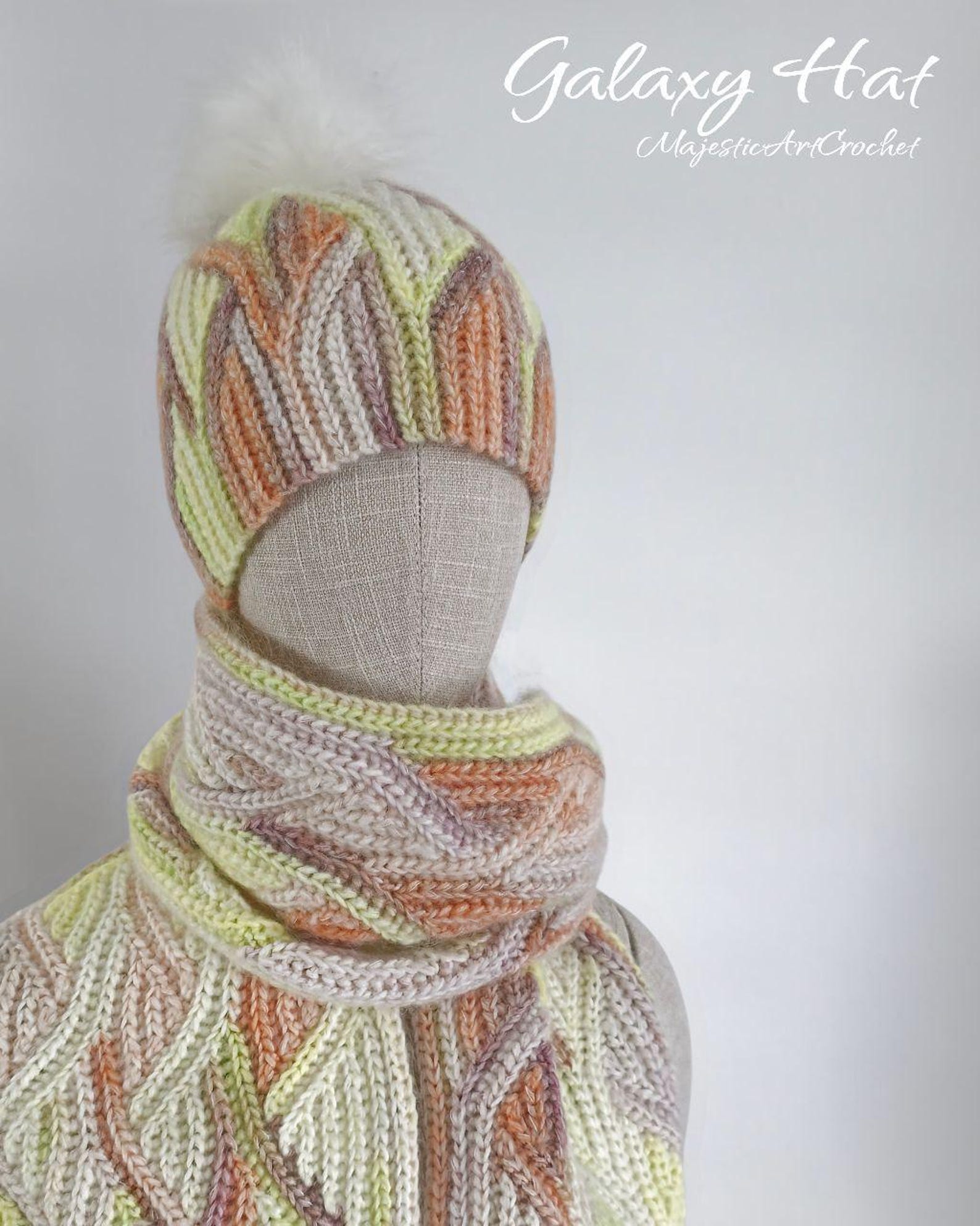 Galaxy Hat Crochet Pattern PDF + Video Tutorials, Knit-look Slit-stitch ...