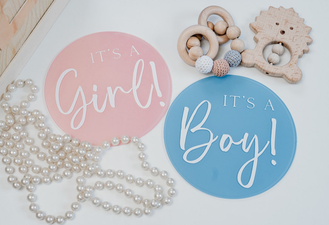 Acrylic Gender Reveal Sign | It's A Girl | It's A Boy | Birth ...