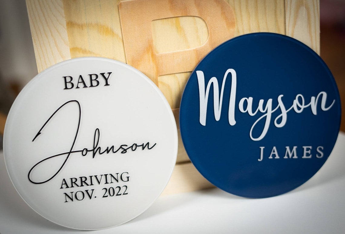Custom Acrylic Pregnancy Announcement Sign: Baby Reveal Photo Prop - Etsy