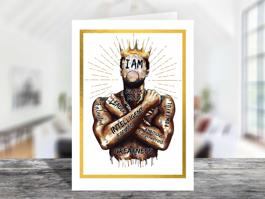 Afro Caribbean Blank King Card Card for Him - Etsy