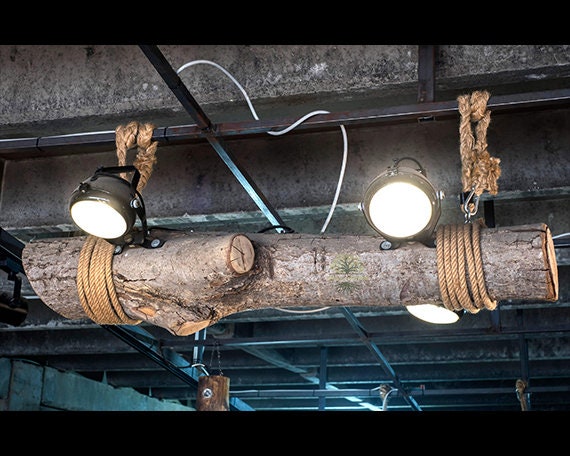 Wooden Log Pendant Lighting - Etsy
