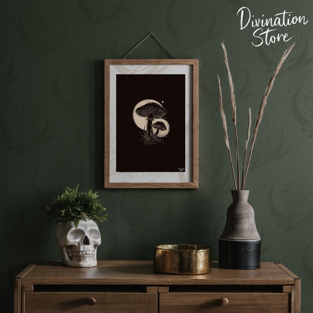 Mushrooms PRINTABLE Gothic Wall Art, Gothic Home Decor, Art Prints ...