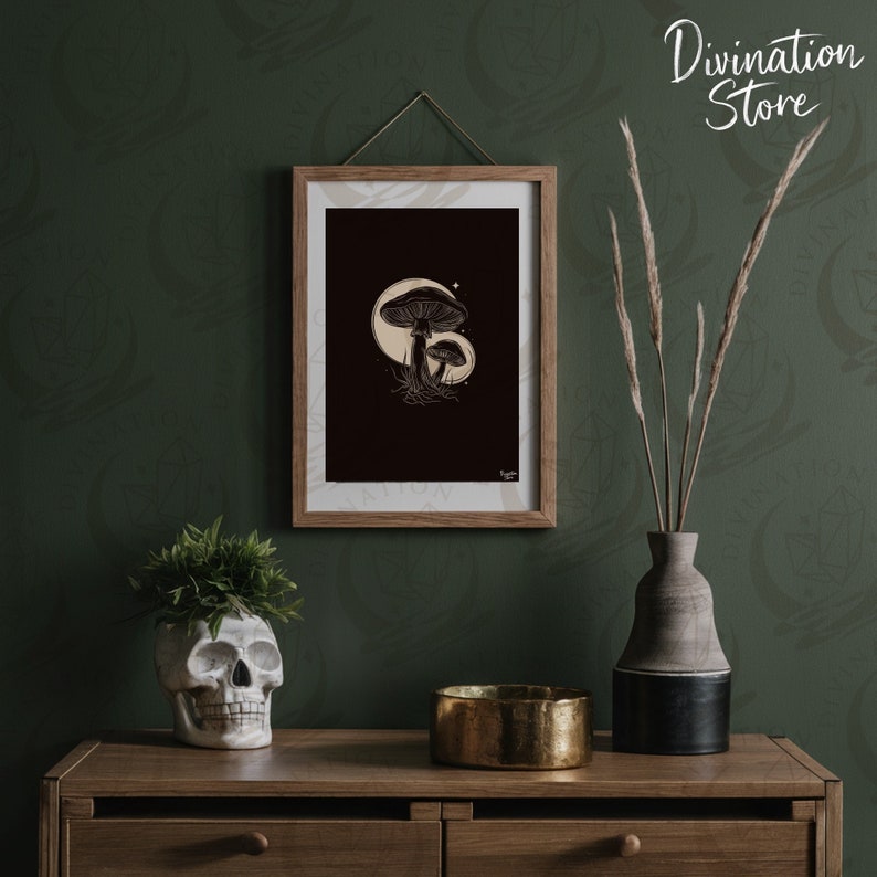 Mushrooms PRINTABLE Gothic Wall Art, Gothic Home Decor, Art Prints ...