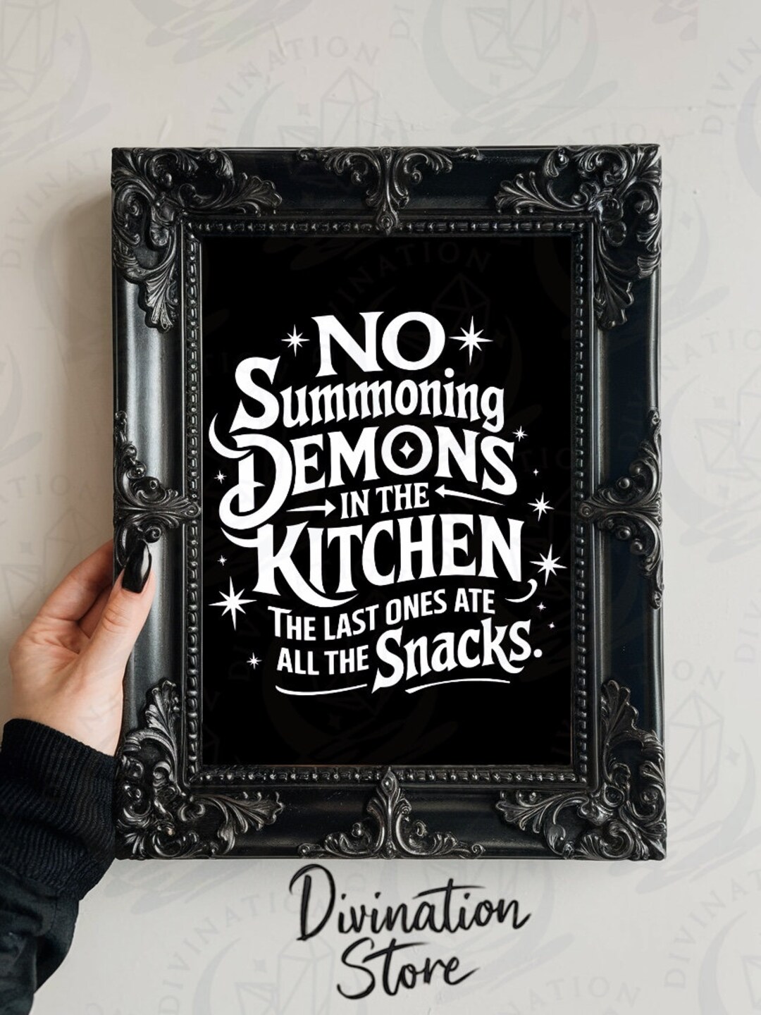 No Summoning Demons in Kitchen PRINTABLE Gothic Wall Art, Home, Art ...