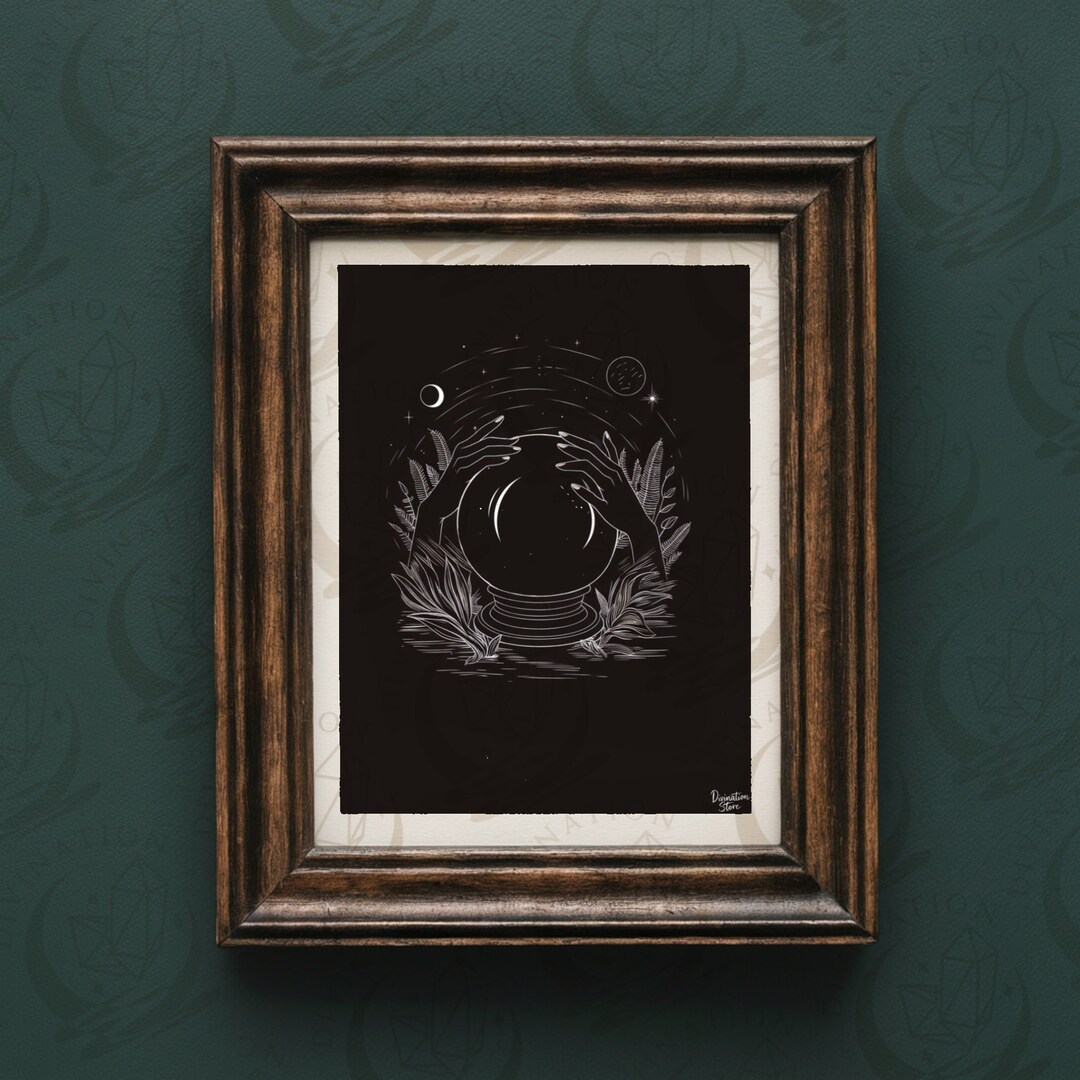 Crystal Ball PRINTABLE Gothic Wall Art, Gothic Home Decor, Art Prints ...