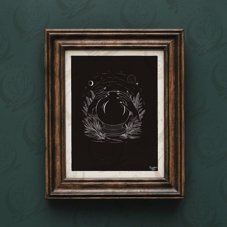 Crystal Ball PRINTABLE Gothic Wall Art, Gothic Home Decor, Art Prints ...