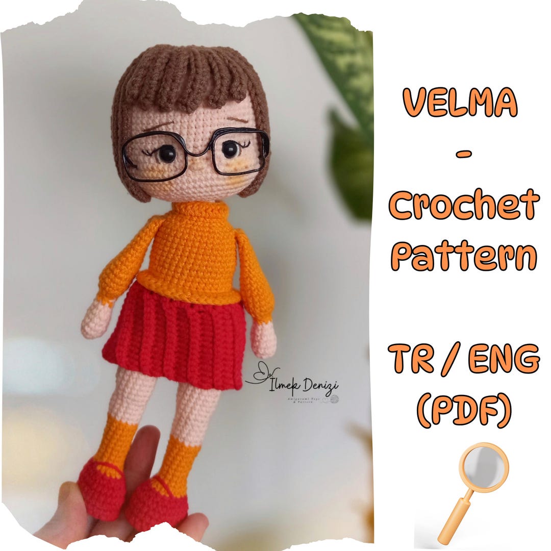 Crochet English Pattern Velma pdf Digital Product journalistdoll digital amigurumidoll amigurumi ...