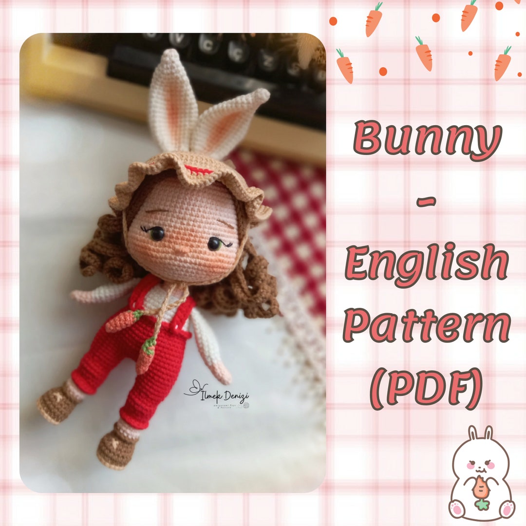Crochet English Pattern Bunny Doll PDF Digital Product bunnydoll ...