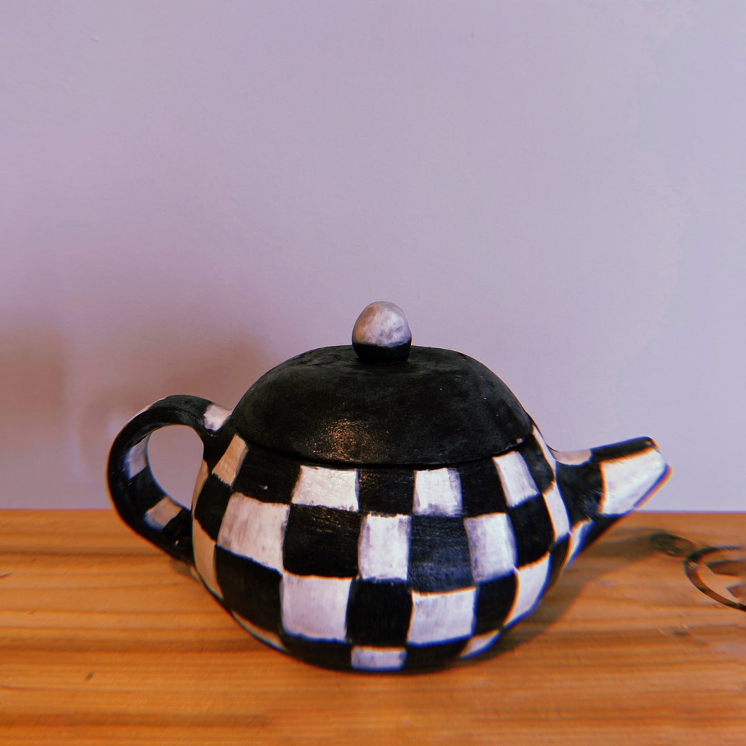 Checkered Teapot + One Teacup - Etsy