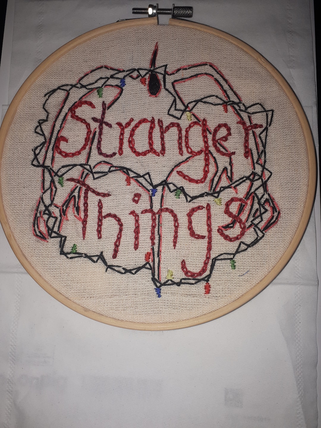 Stranger Things Mind Flayer Finished Embroidery Hoop 7.5 Inch Wall ...