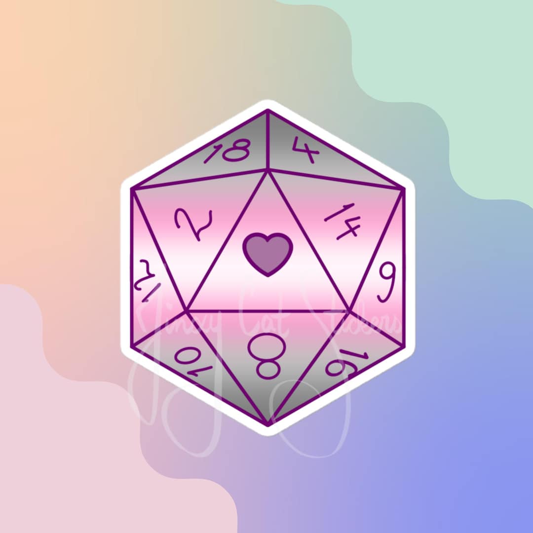 Demigirl Pride D20 Vinyl Sticker | Dnd Stickers | Bumper Stickers - Etsy